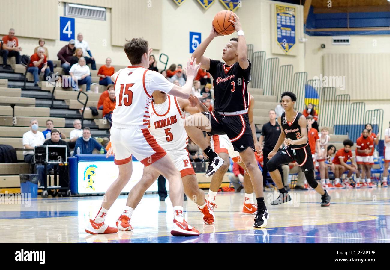 The basketball athletes during the Portage vs Hammond match competition ...
