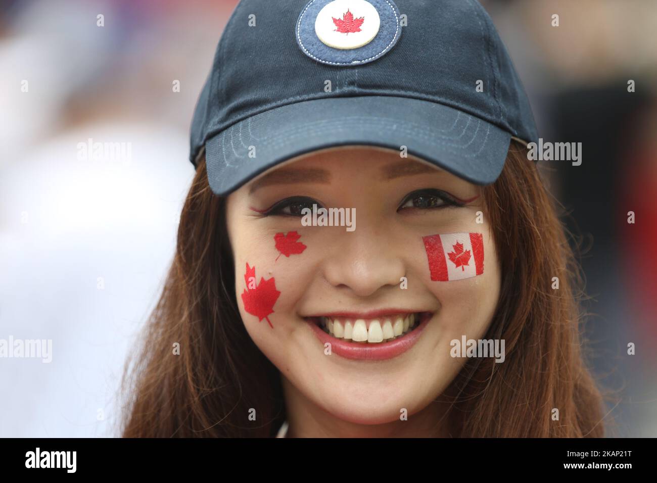Canadians girl flag hi-res stock photography and images - Alamy