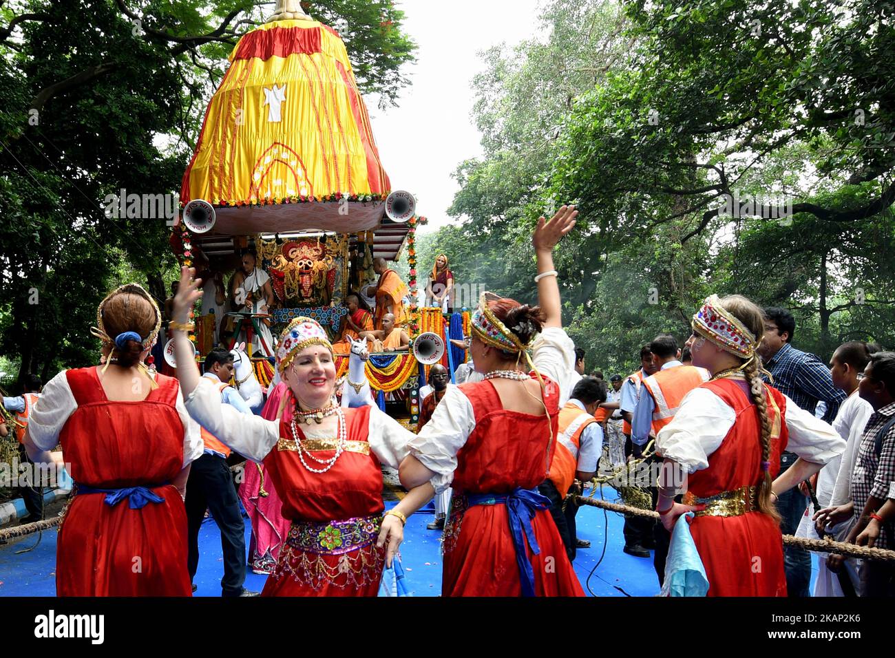 Russian devotees perform Russian flock dances during the ISKON ...