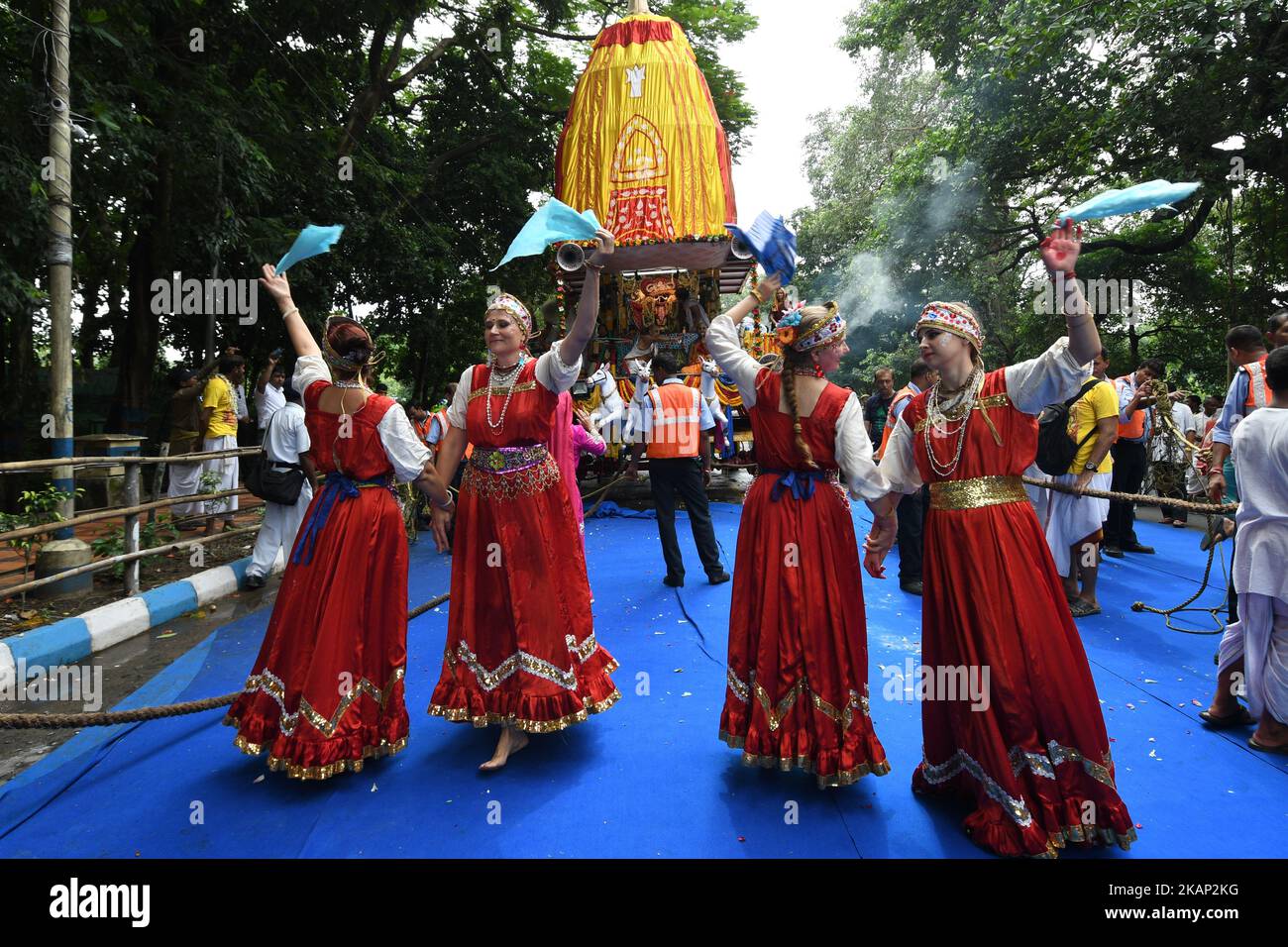 Russian devotees perform Russian flock dances during the ISKON ...