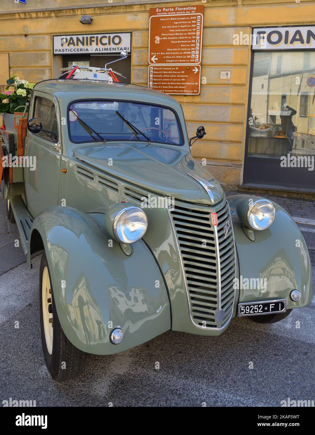 Vintage car from 1952 made by Fiat 1100 ELR of the Italian car ...