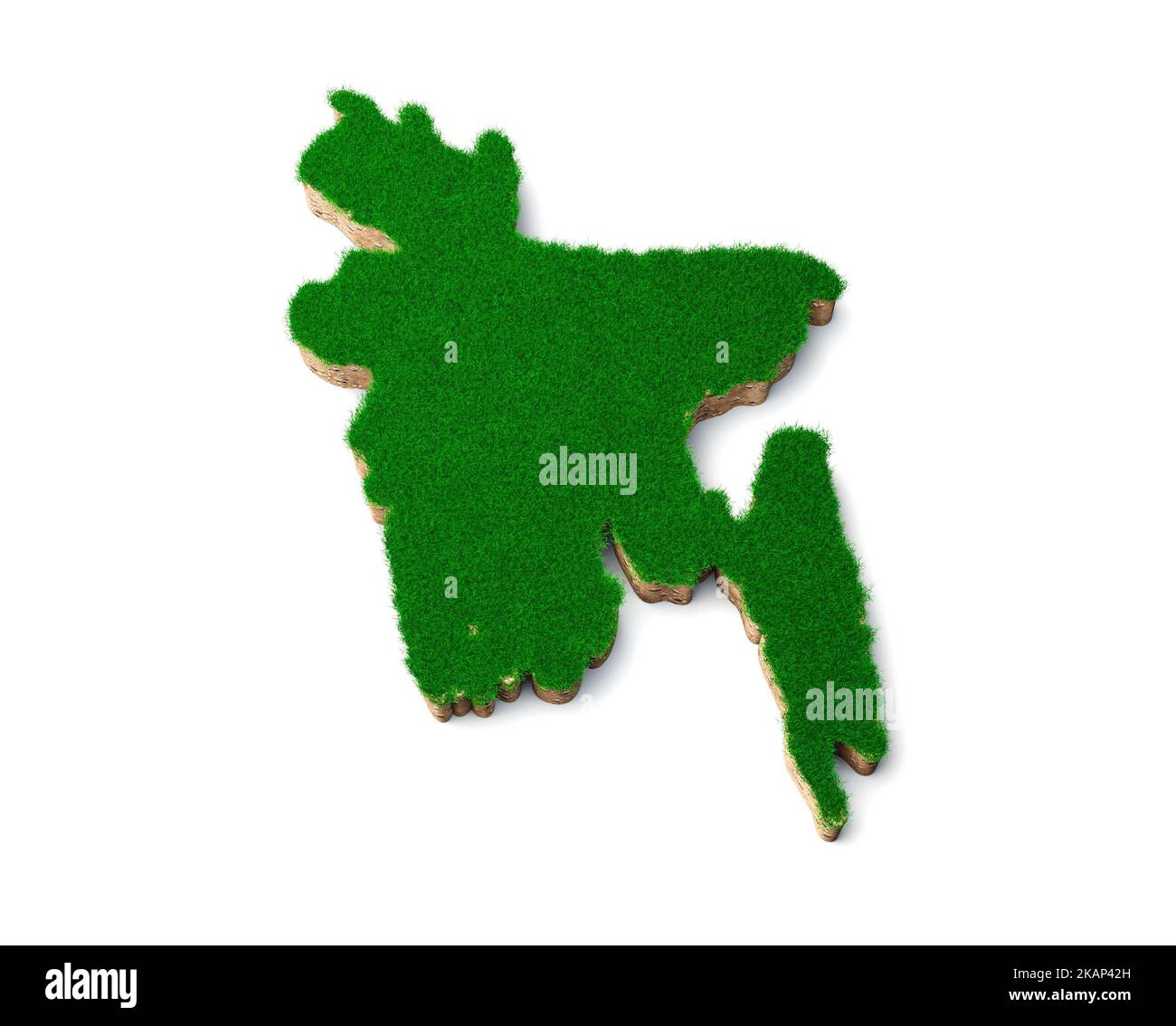 Bangladesh Map soil land geology cross section with green grass and ...