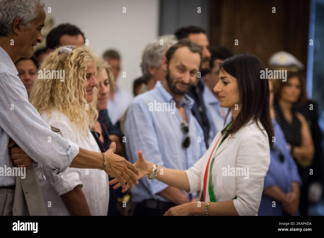 Virginia Raggi,Pierfrancesco Villaggio,Elisabetta Villaggio pay their ...