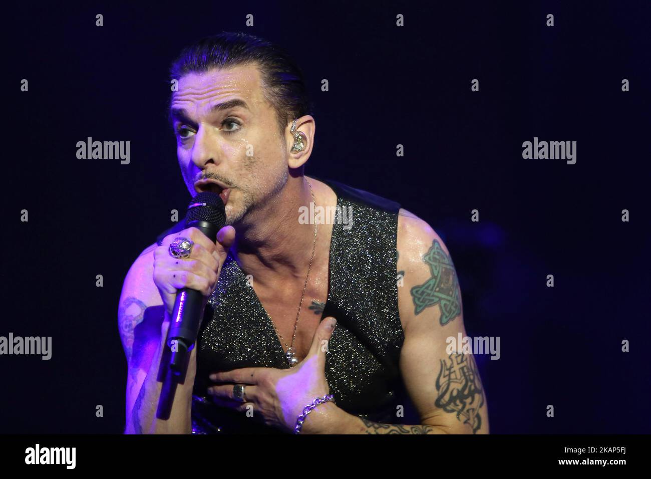 British band Depeche Mode lead singer Dave Gahan performs at the NOS ...