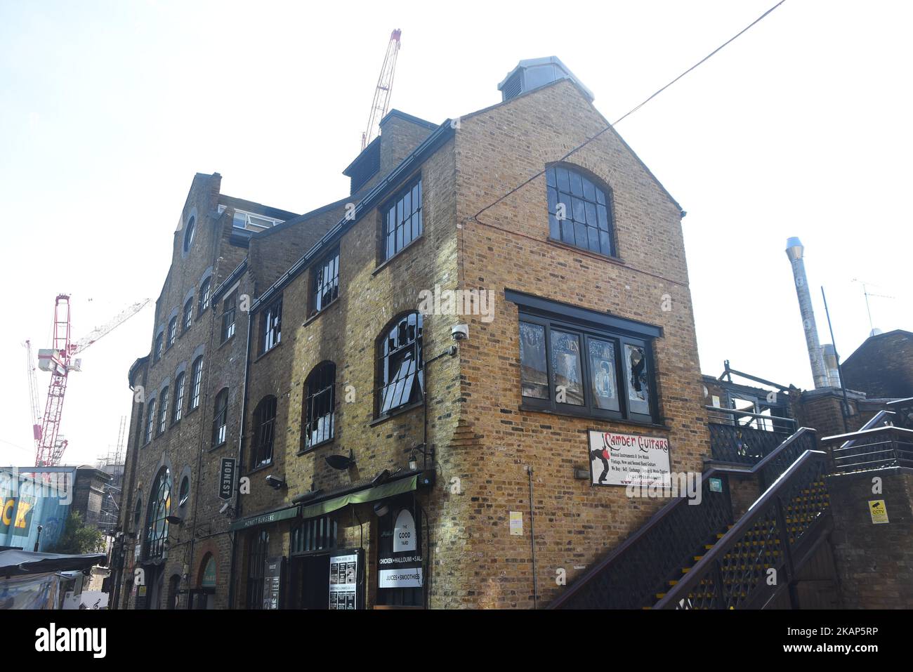 The aftermath of Camden Market's fire is seen in London, UK on July 10 ...