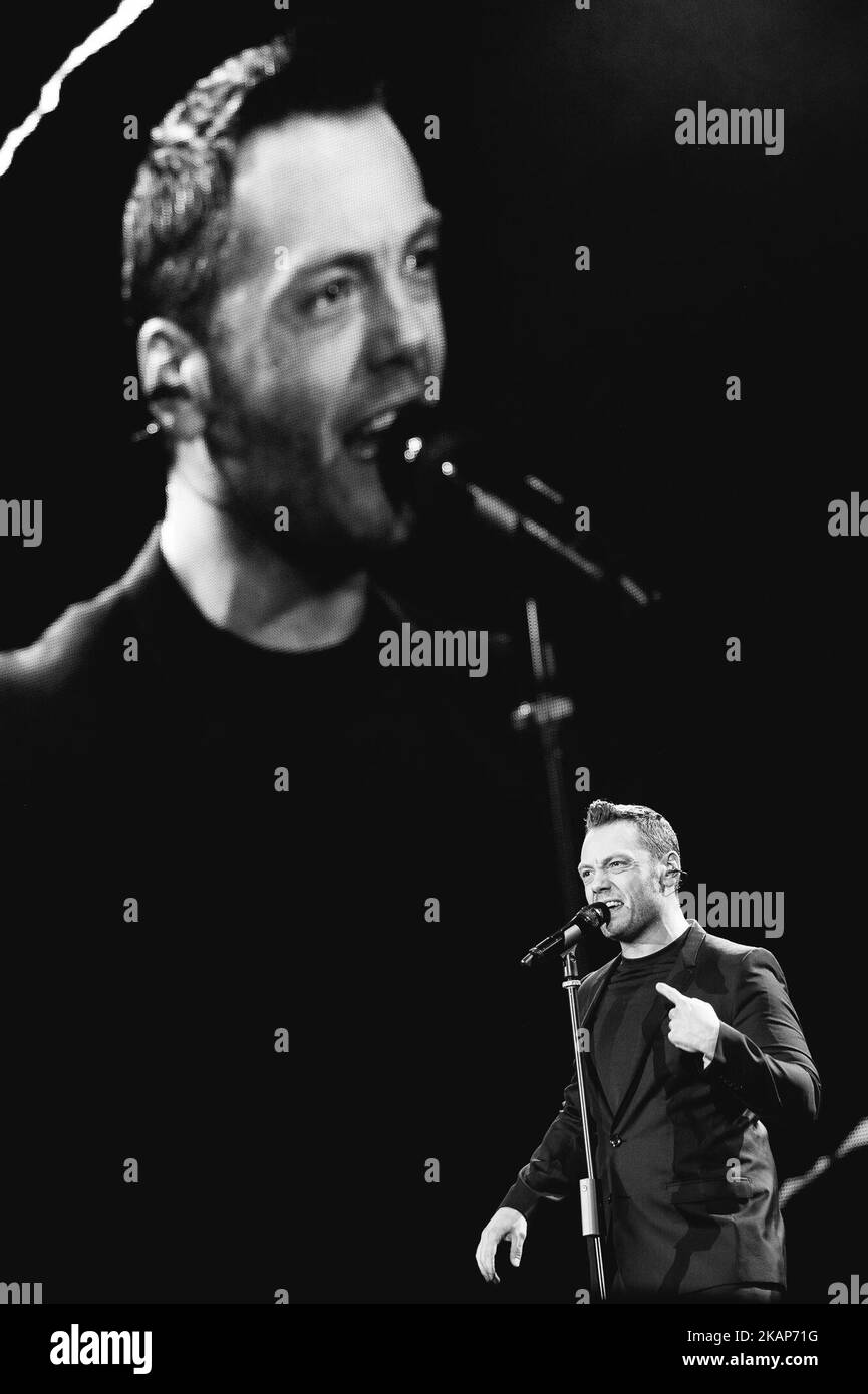 Tiziano Ferro performs live on stage 'Il mestiere della vita Tour' at ...