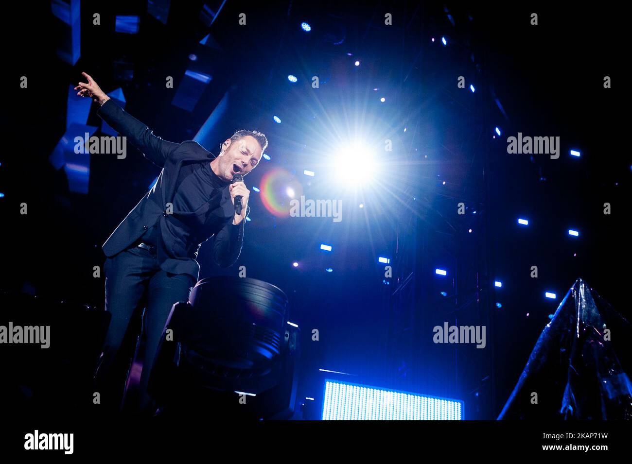 Tiziano Ferro performs live on stage 'Il mestiere della vita Tour' at ...