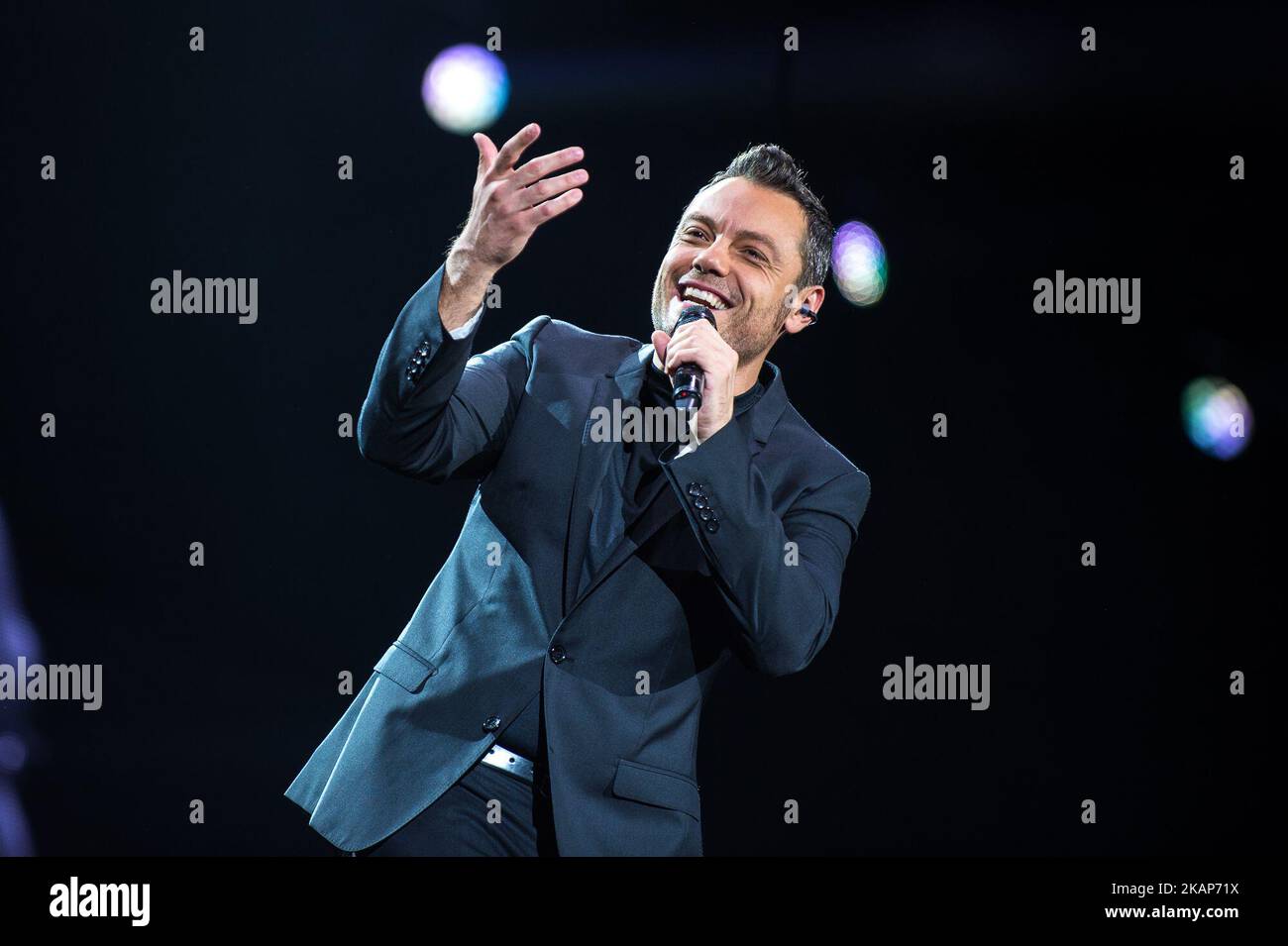 Tiziano Ferro performs live on stage 'Il mestiere della vita Tour' at ...
