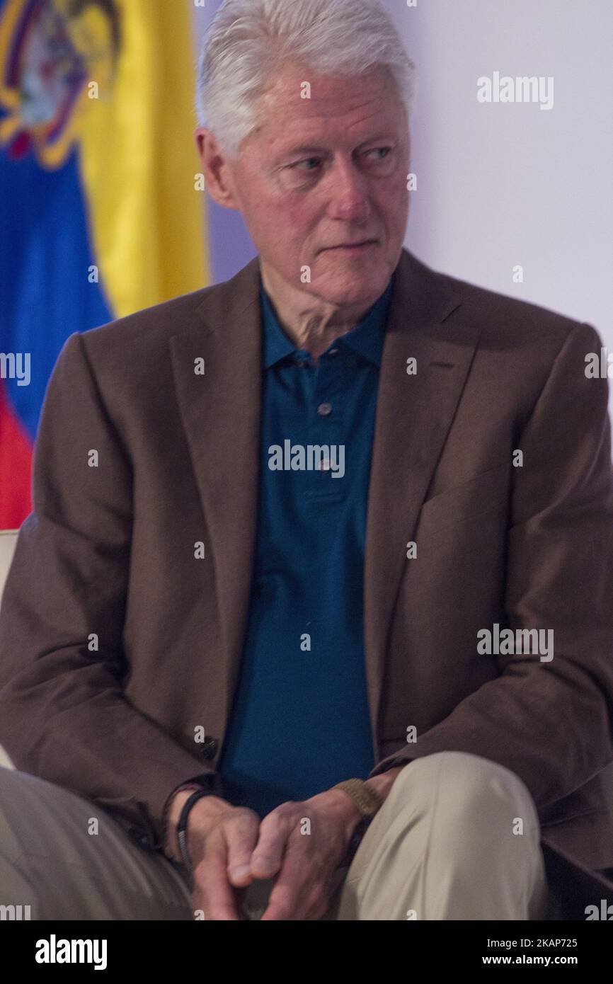 The Former U.S. President Bill Clinton speaks during the World Coffee ...