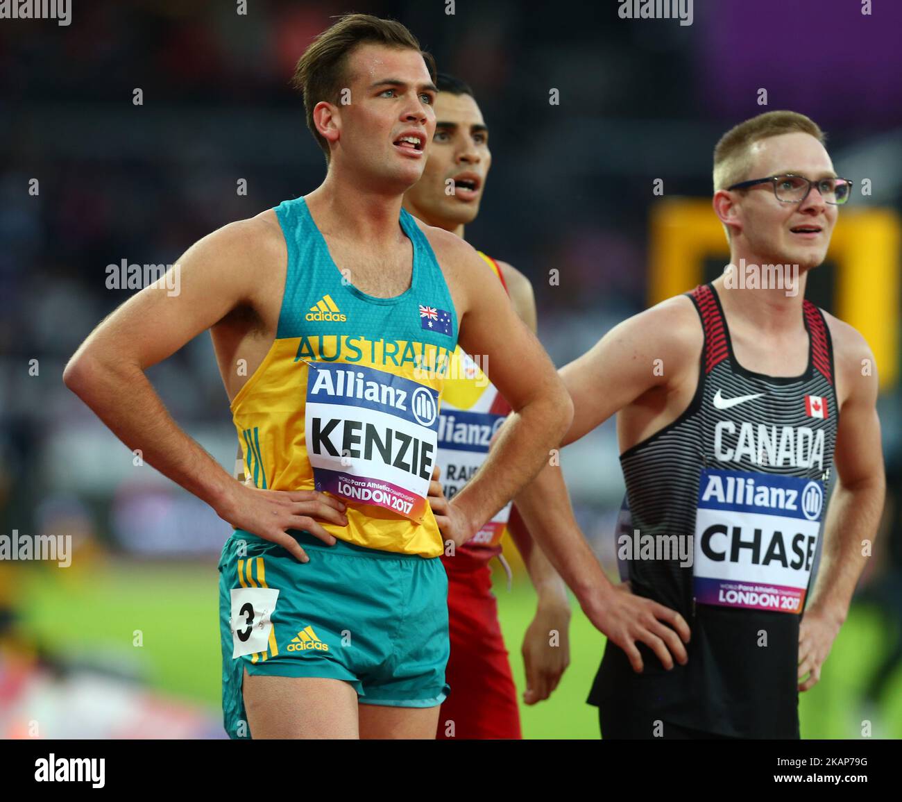Deon Kenzie (AUS) competes in Men's 800m T38 Round 1 Heat 3 during IPC ...