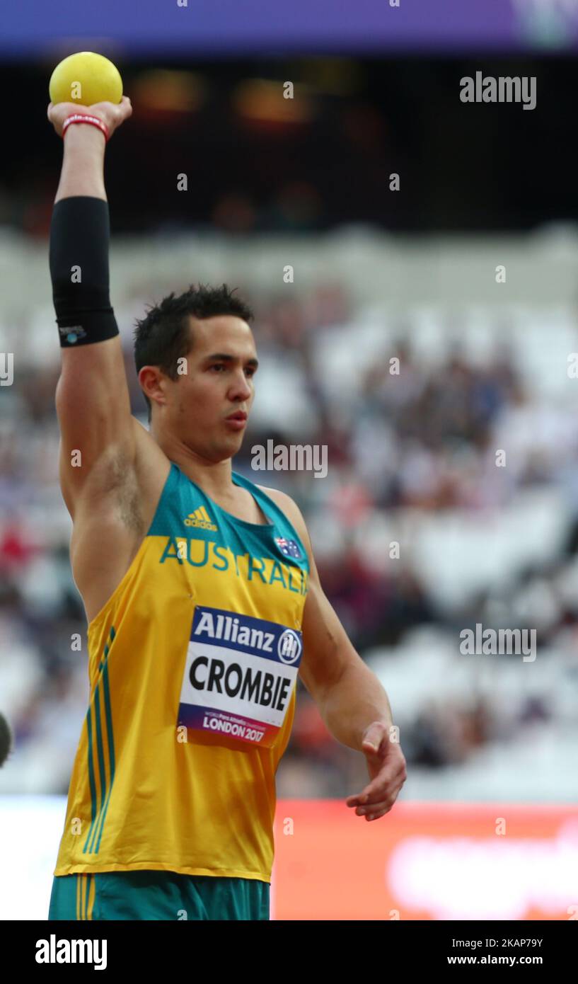Cameron Crombie (AUS) competes in Men's Shot Put F38 during IPC World ...