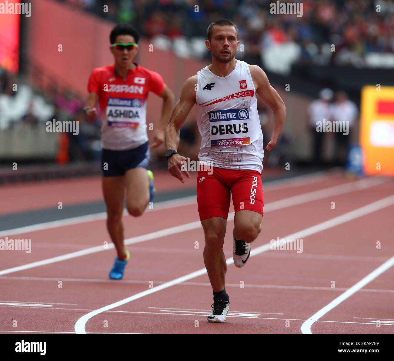 Michal Derus of Poland Men's 100m T47 Round 1 Heat 2 during IPC World ...