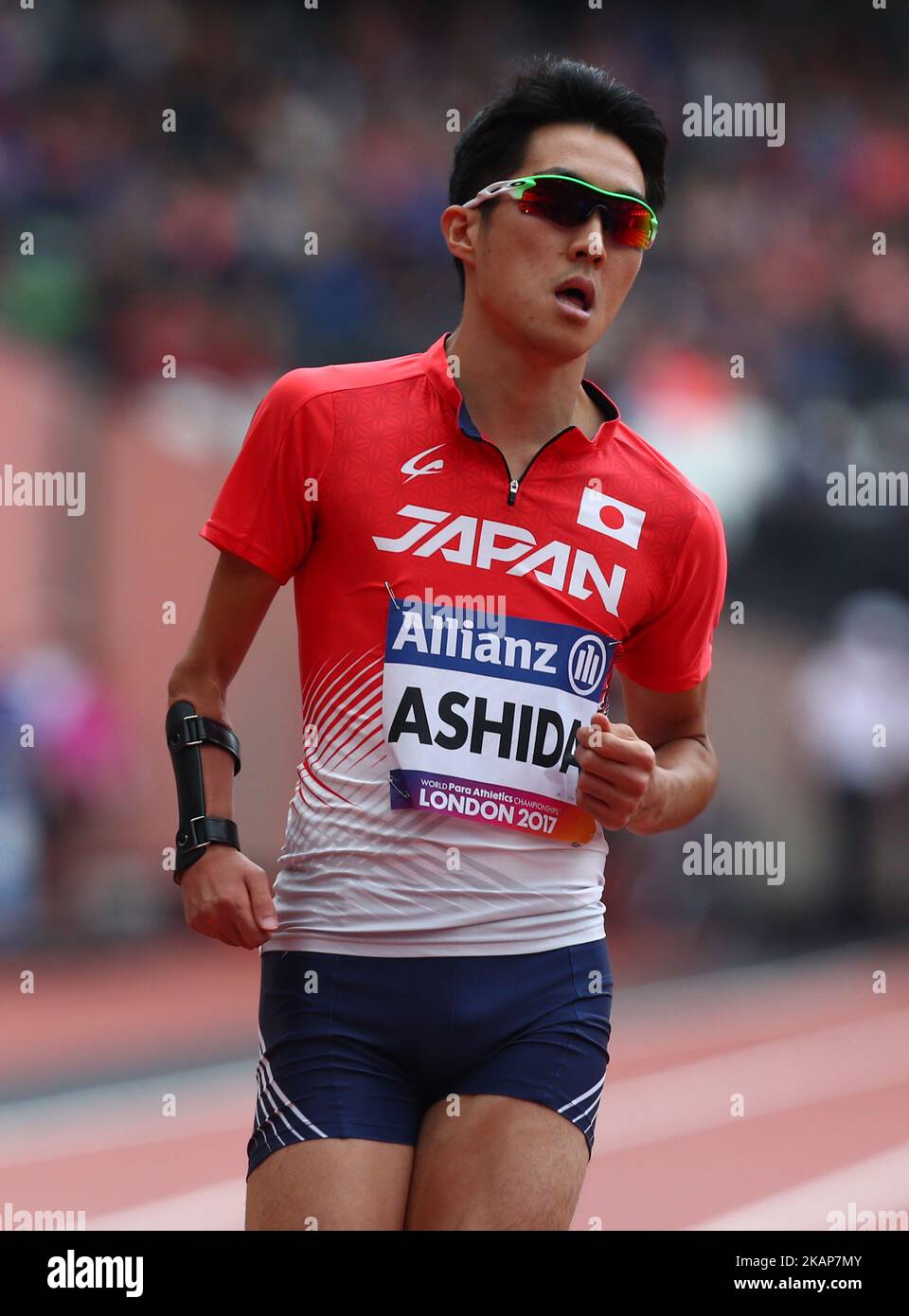 Hajimu Ashida of Japan Men's 100m T47 Round 1 Heat 2 during IPC World ...