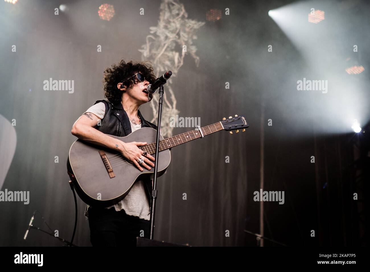 The American alternative rock singer and song-writer LP on stage as she ...
