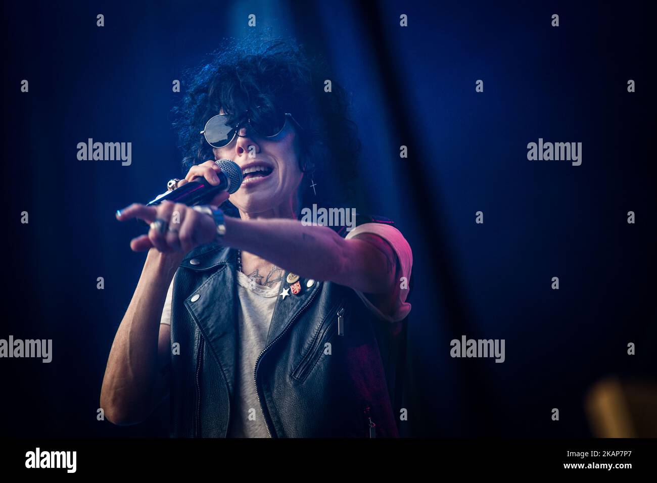 The American alternative rock singer and song-writer LP on stage as she ...