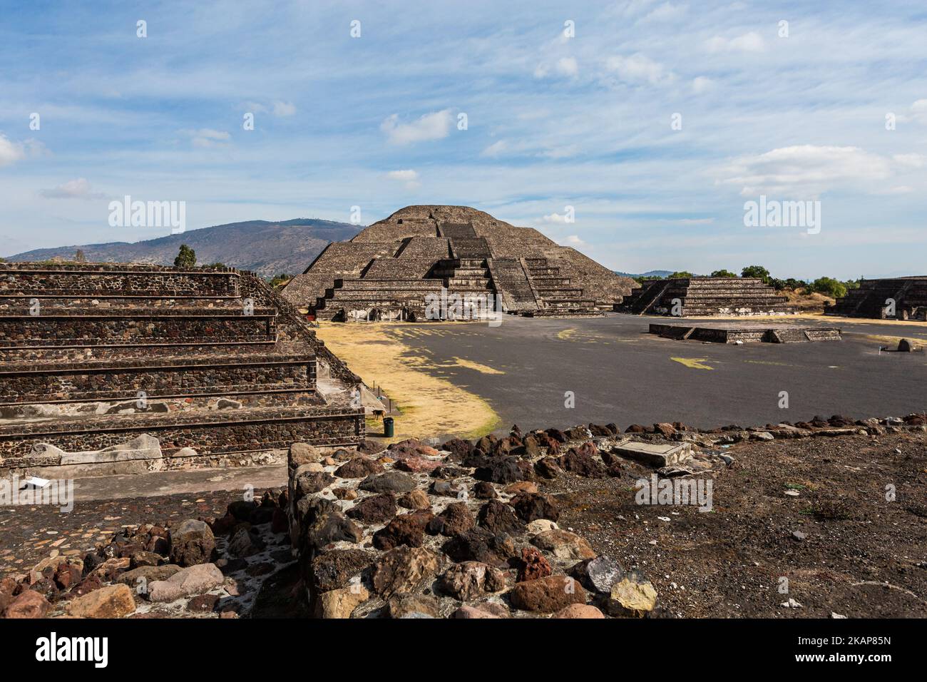 Beautiful architecture of Teotihuacan pyramids in Mexico. Landscape ...