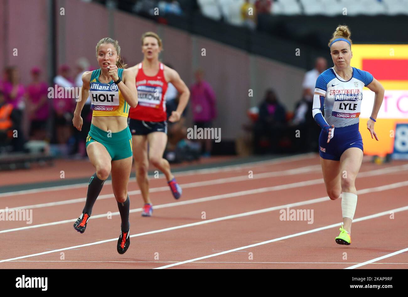 Maria Lyle of Great Britain and Isis Holt of Australia compete Women's ...