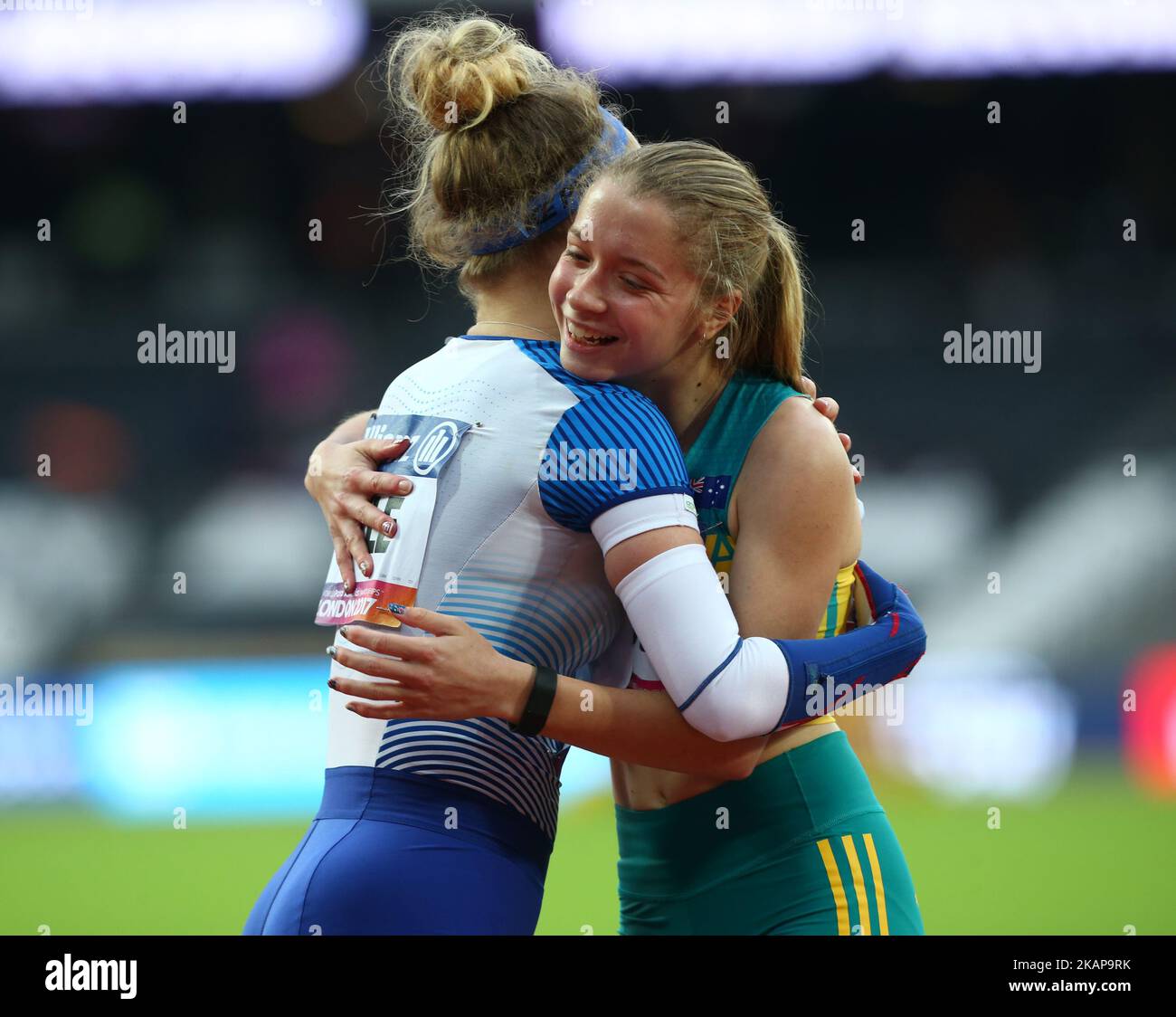 Isis Holt of Australia celebrates World Record with Maria Lyle of Great ...