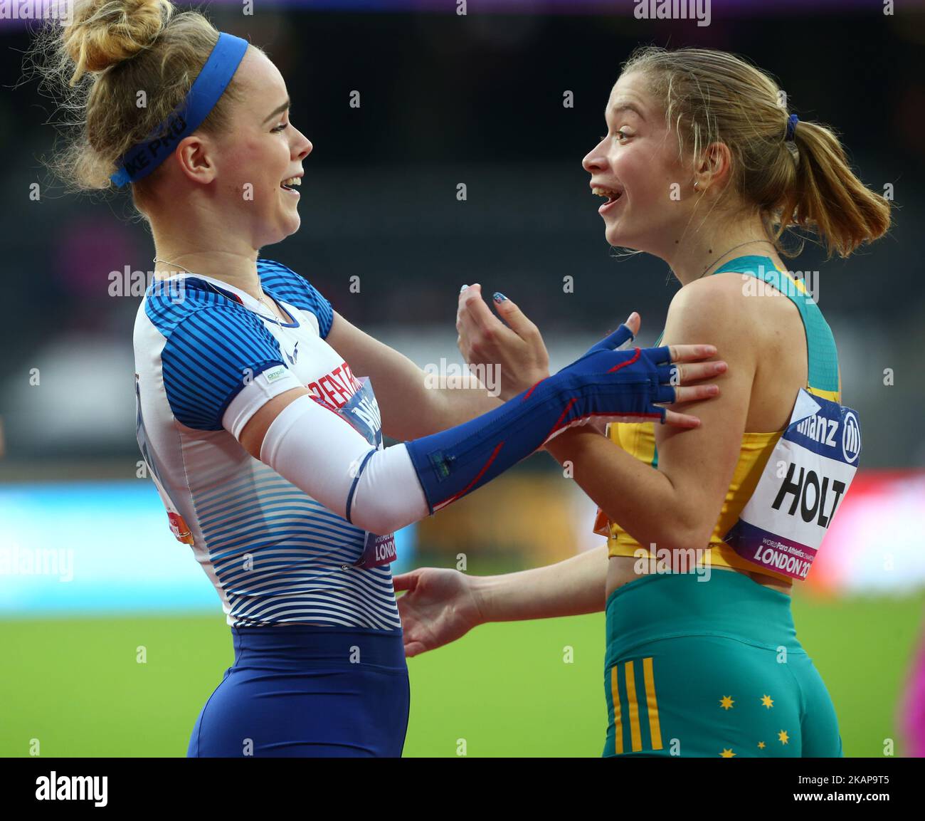 Isis Holt of Australia celebrates World Record with Maria Lyle of Great ...