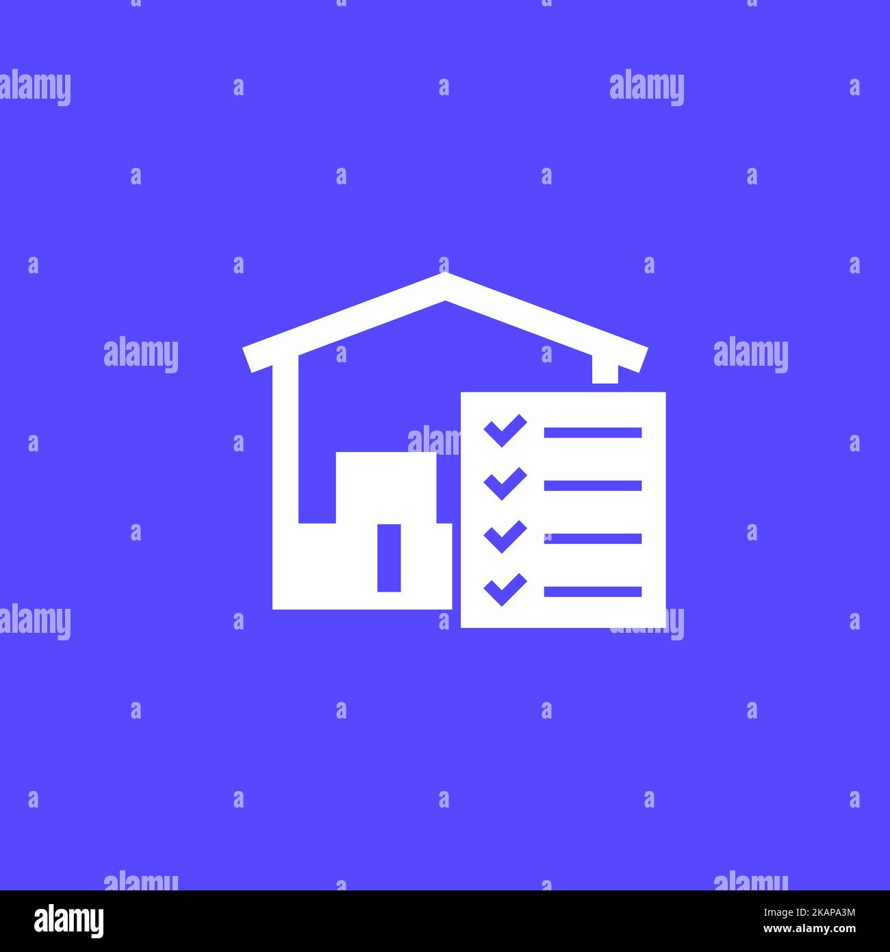 inventory, stock icon with warehouse Stock Vector Image & Art - Alamy