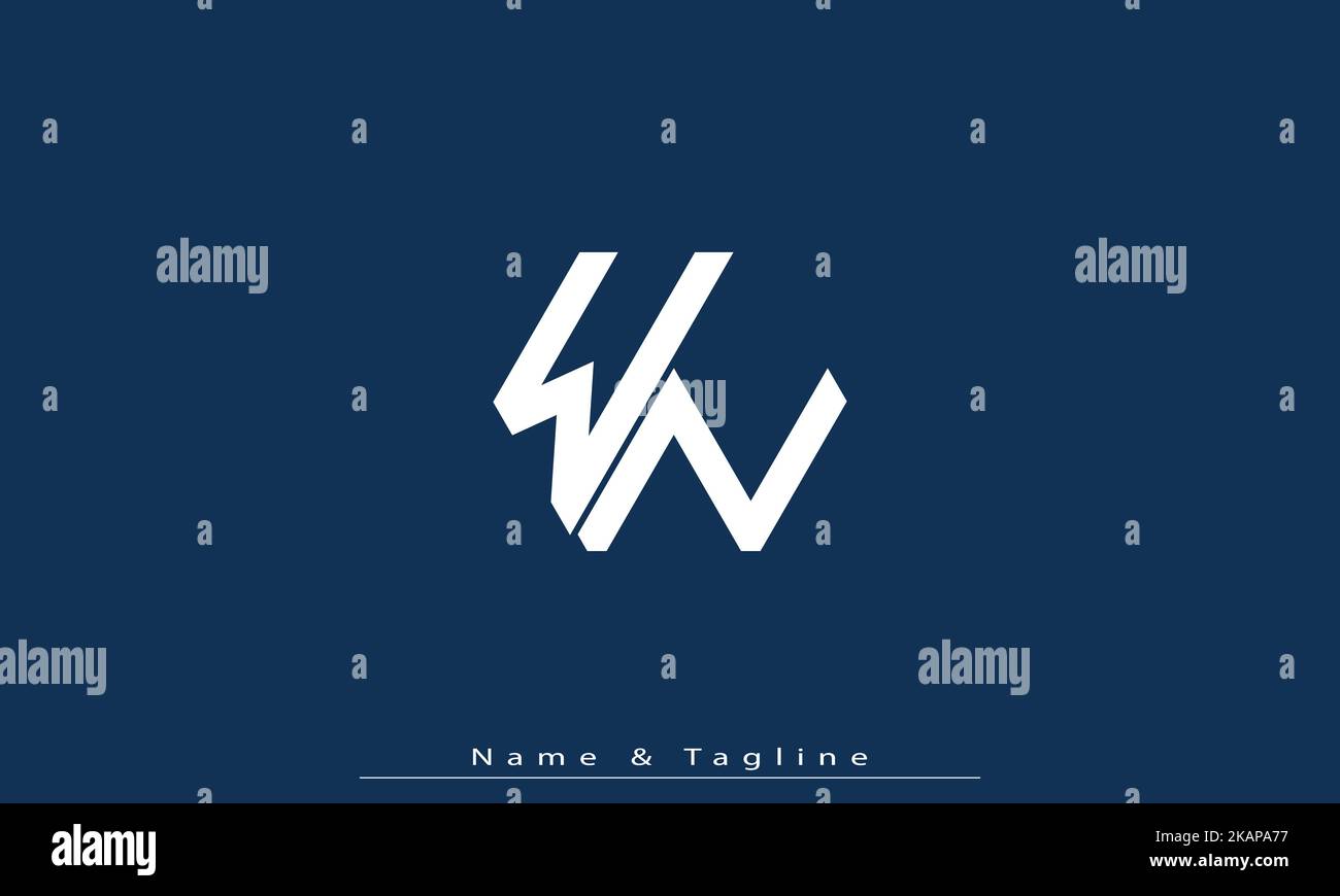 Alphabet letters Initials Monogram logo WN , NW Stock Vector Image ...