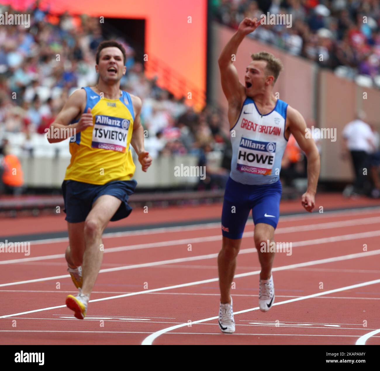 Jordan Howe of Great Britain Man's 100m T35 Final during World Para ...