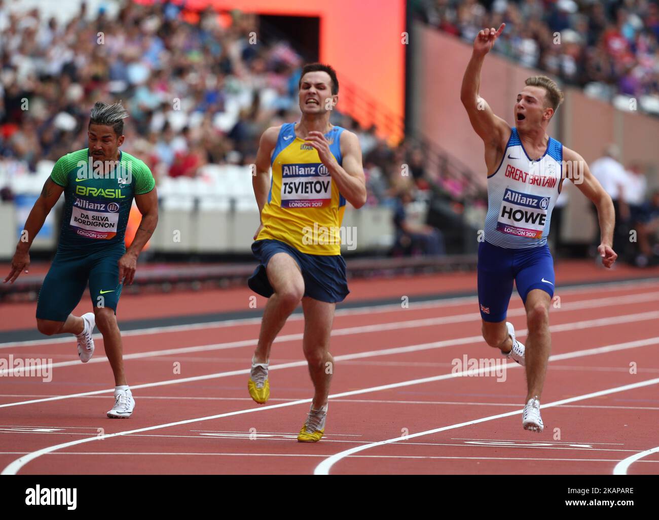 Jordan Howe of Great Britain Man's 100m T35 Final during World Para ...