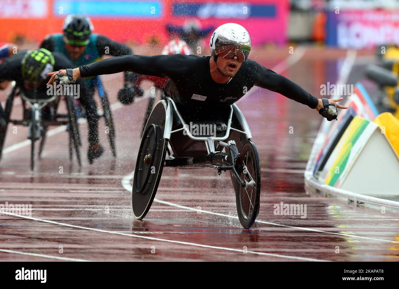 Marcel Hug of Switzerland Men's 5000m T54 Final during World Para ...