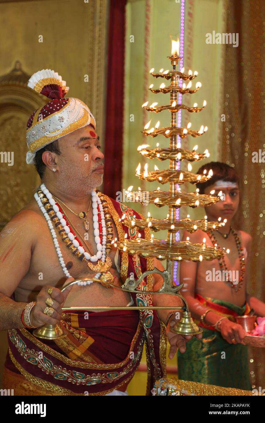 Tamil Hindu priest performs special prayers honouring Lord Ganesh ...