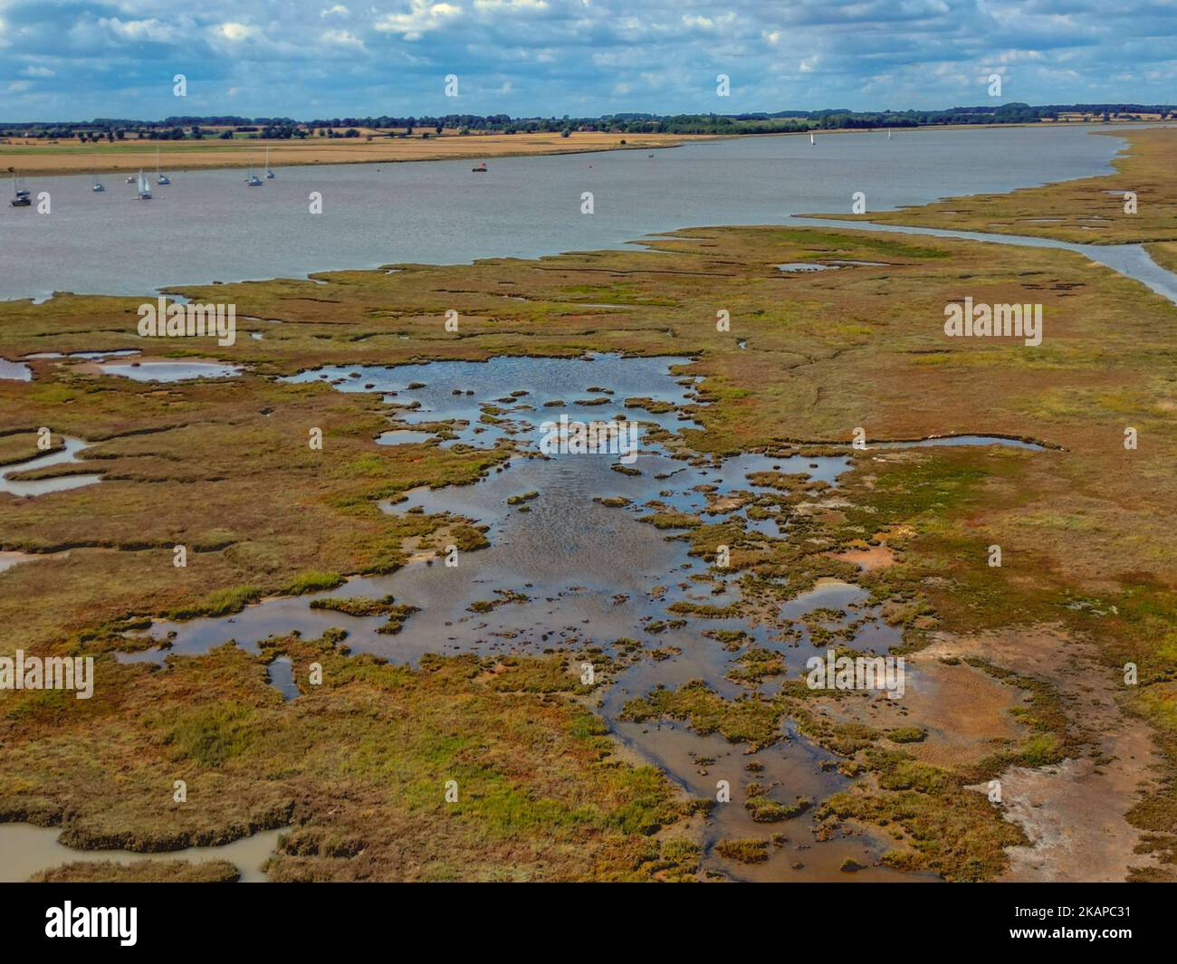 A beautiful view of marshland on a sunny day- heaven for wildlife Stock ...