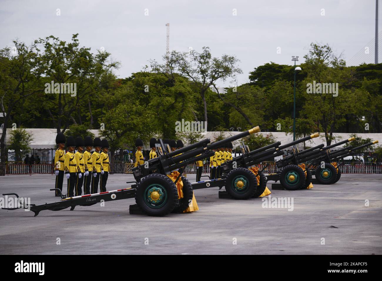 Thai royal guards salute during the celebrations of the 65th birthday ...