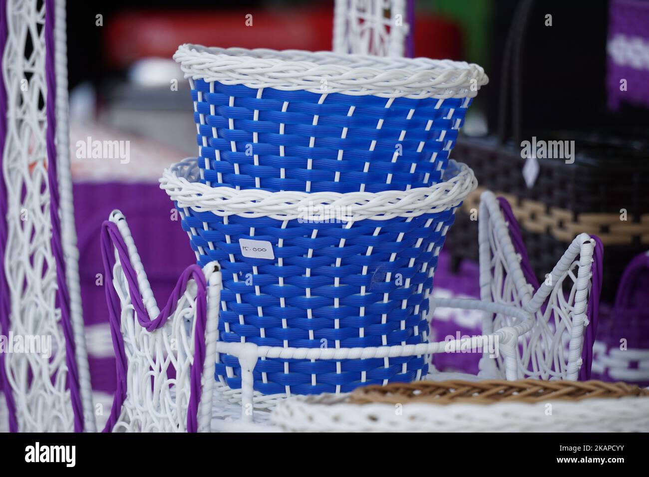Colorful pot with a natural background Stock Photo - Alamy