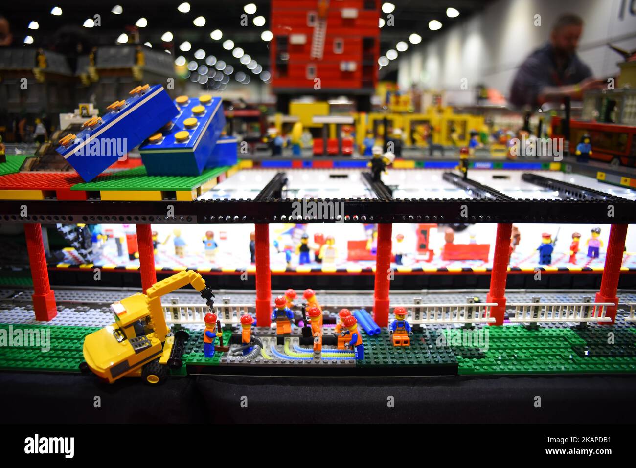 Lego creations are displayed at the Bricklive LEGO exhibition at the ...