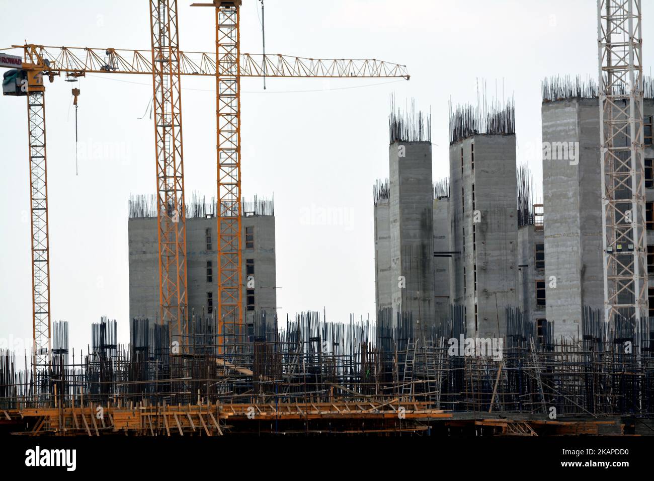 Giza, Egypt, July 10 2022: A construction site of new residential ...