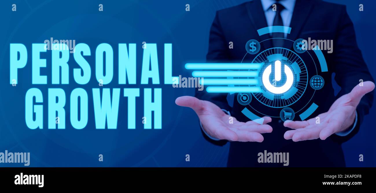 Text sign showing Personal Growth. Business showcase a longterm process ...