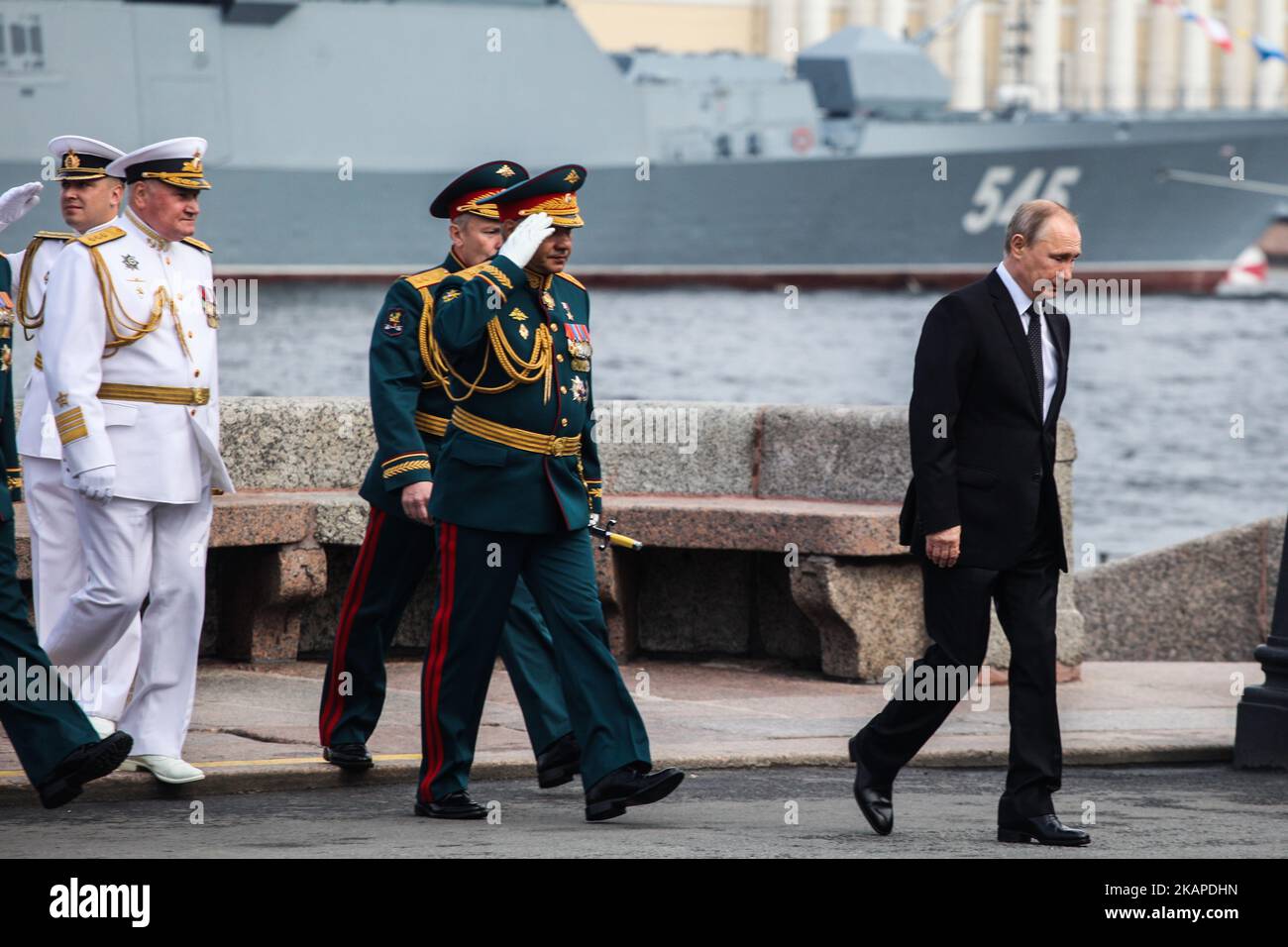 Russian President Vladimir Putin attends parade on Russia's Navy Day ...