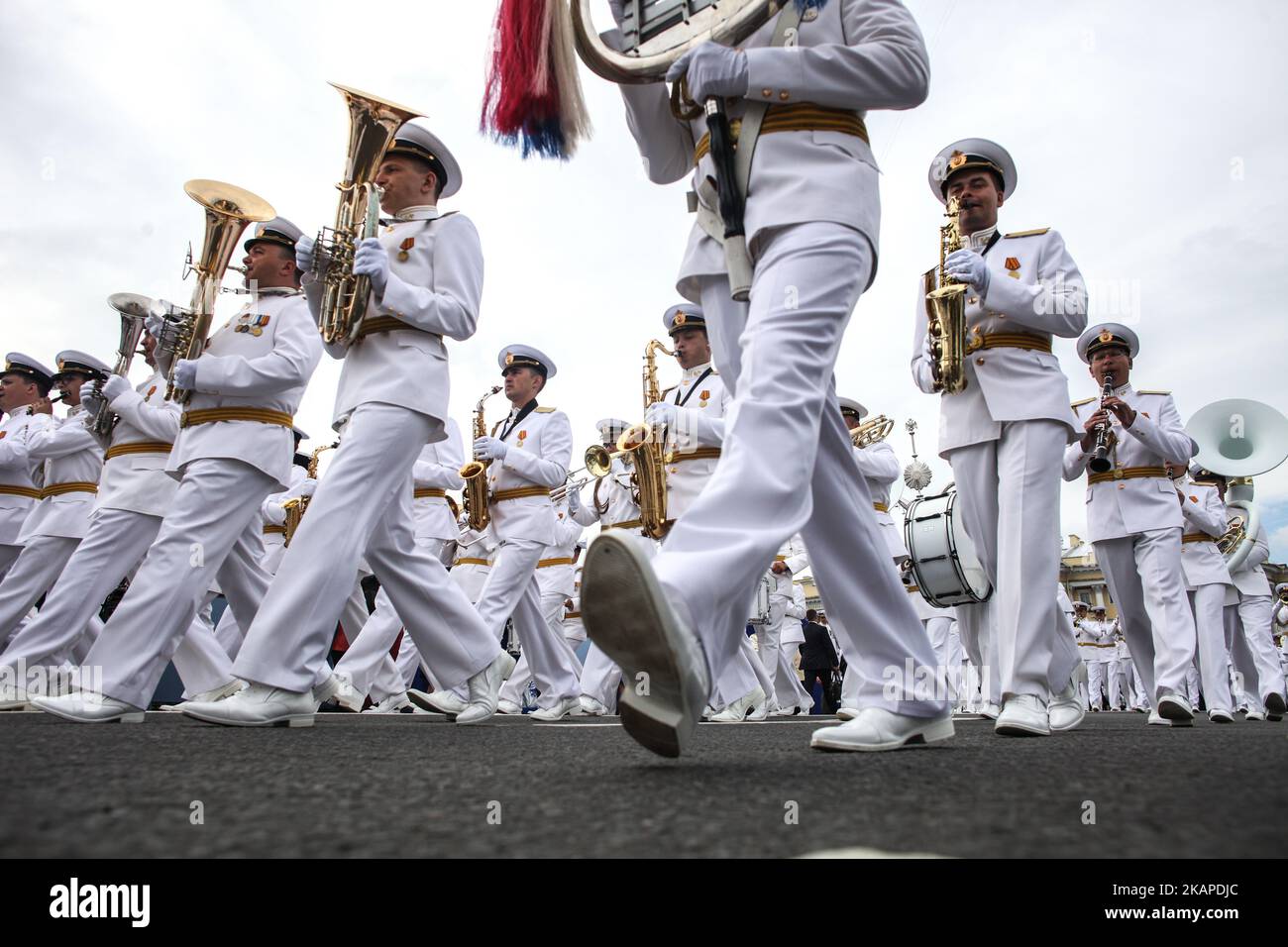 Russian sailors parade on Russia's Navy Day the Main Naval Parade to ...