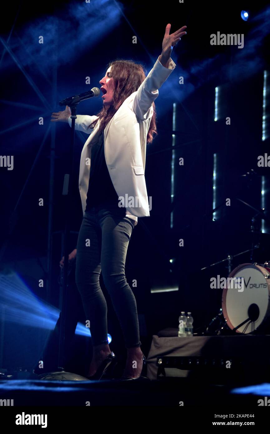The Italian singer and song-writer Paola Turci performs on stage at ...
