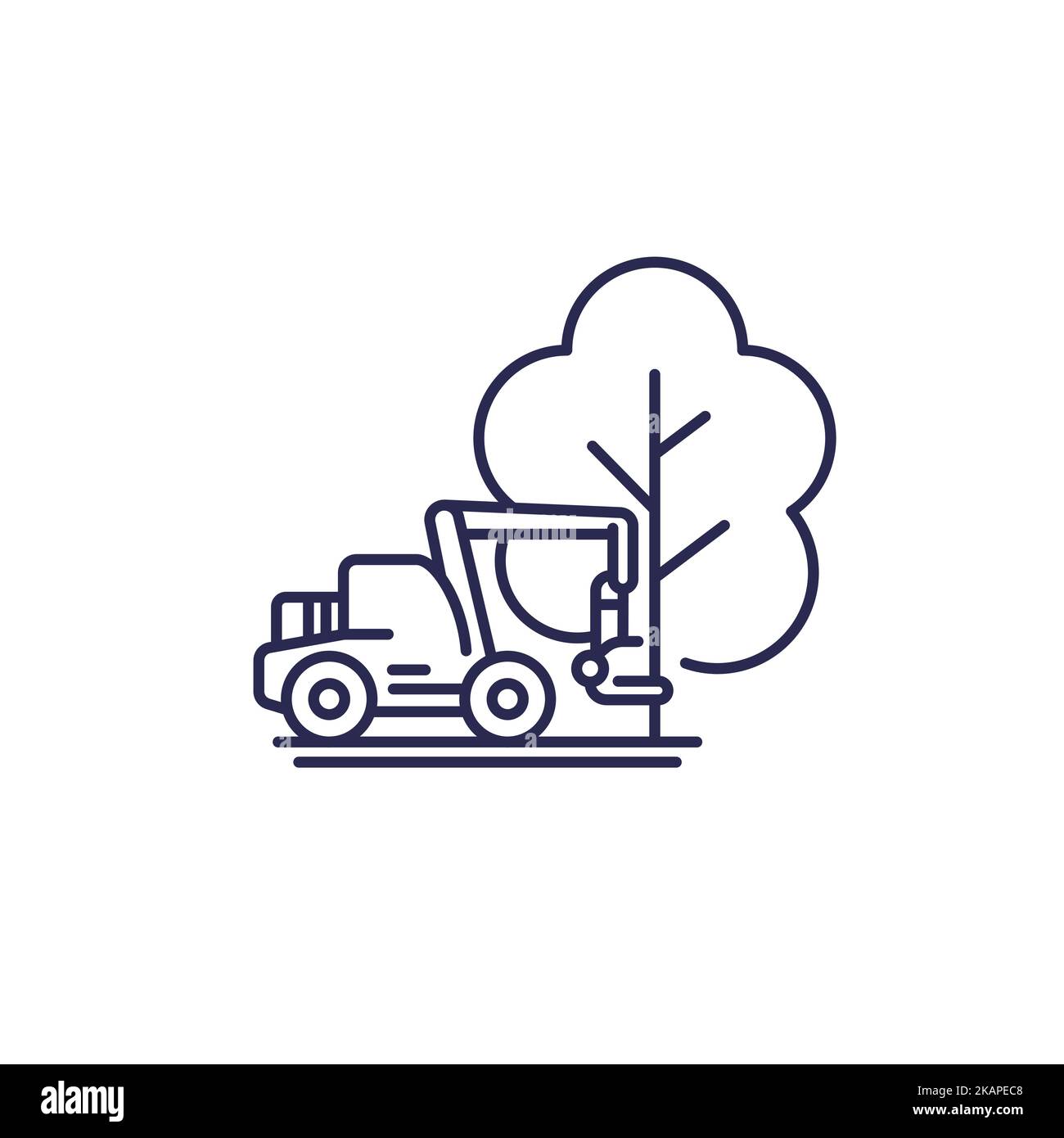 deforestation line icon with forest harvester Stock Vector Image & Art ...