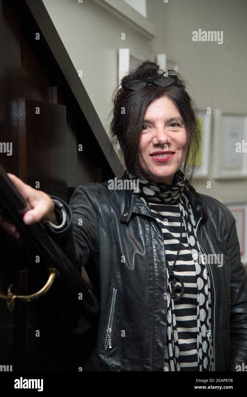 Brigitte Giraud poses for the press after being awarded with the Prix ...