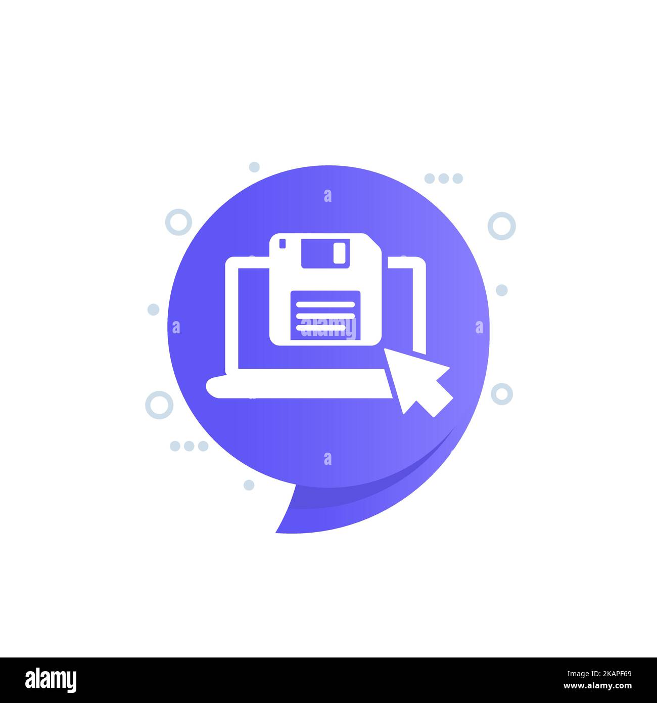 Backup Floppy Disk Icon With Laptop Vector Stock Vector Image And Art Alamy
