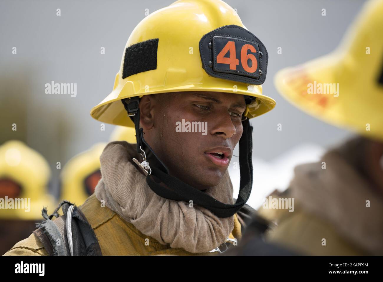 Graduates of the Los Angeles Fire Department Academy during a ...
