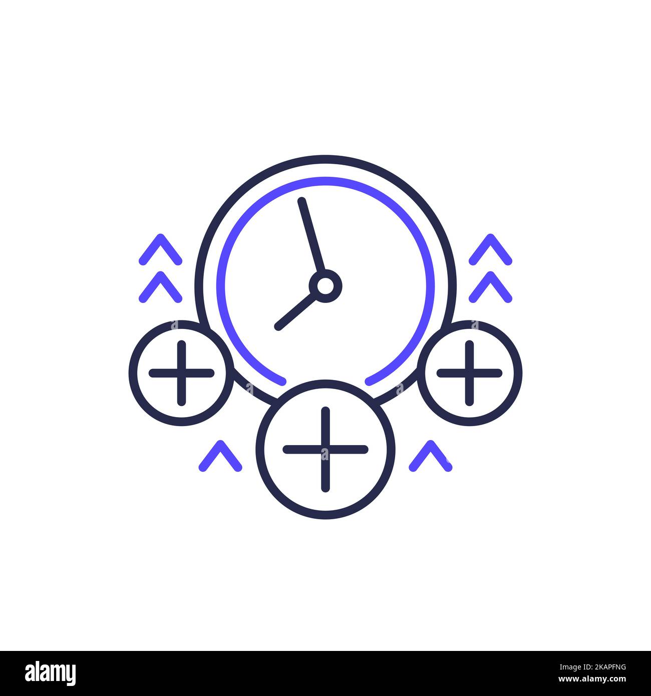 overtime icon, working over time line vector Stock Vector Image & Art ...