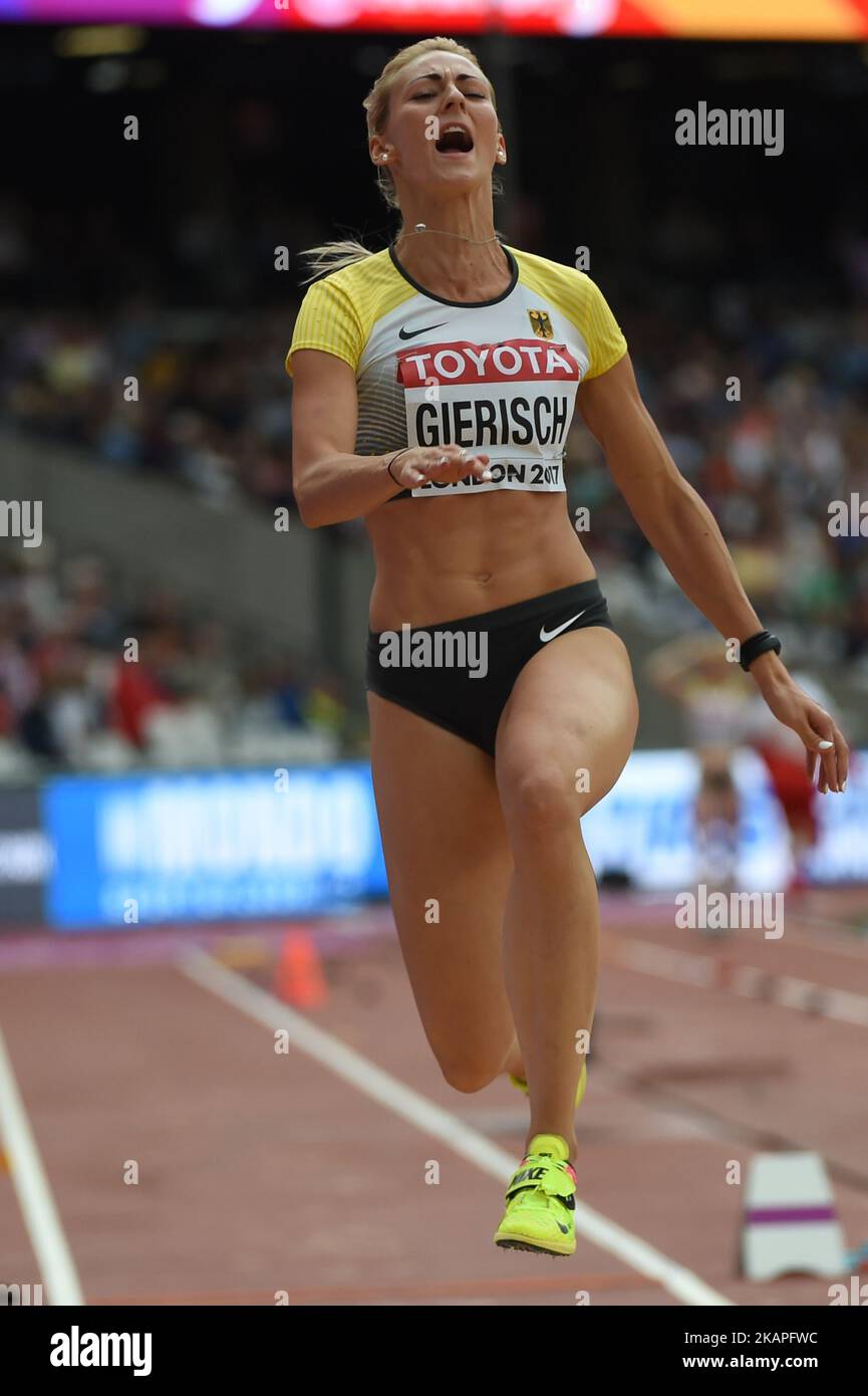 Kristin GIERISCH, Germany, at triple jump preliminary heat at London ...
