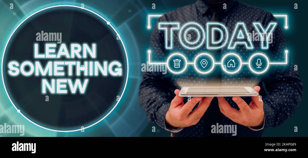 Text showing inspiration Learn Something New. Business idea Gain ...