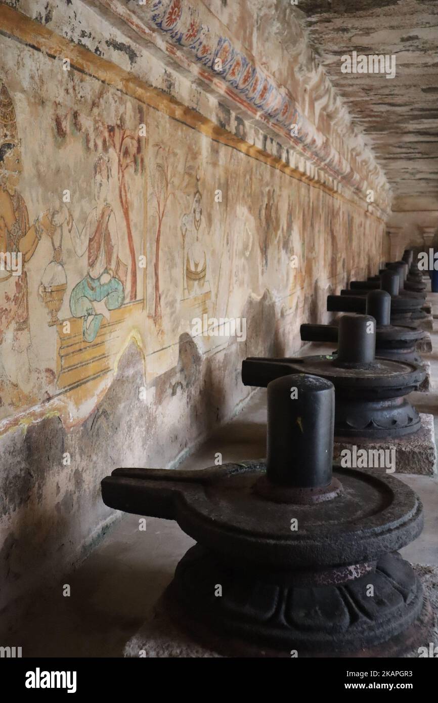 A thousand year old black Shiva lingam in the Brihadeeswara Temple at ...