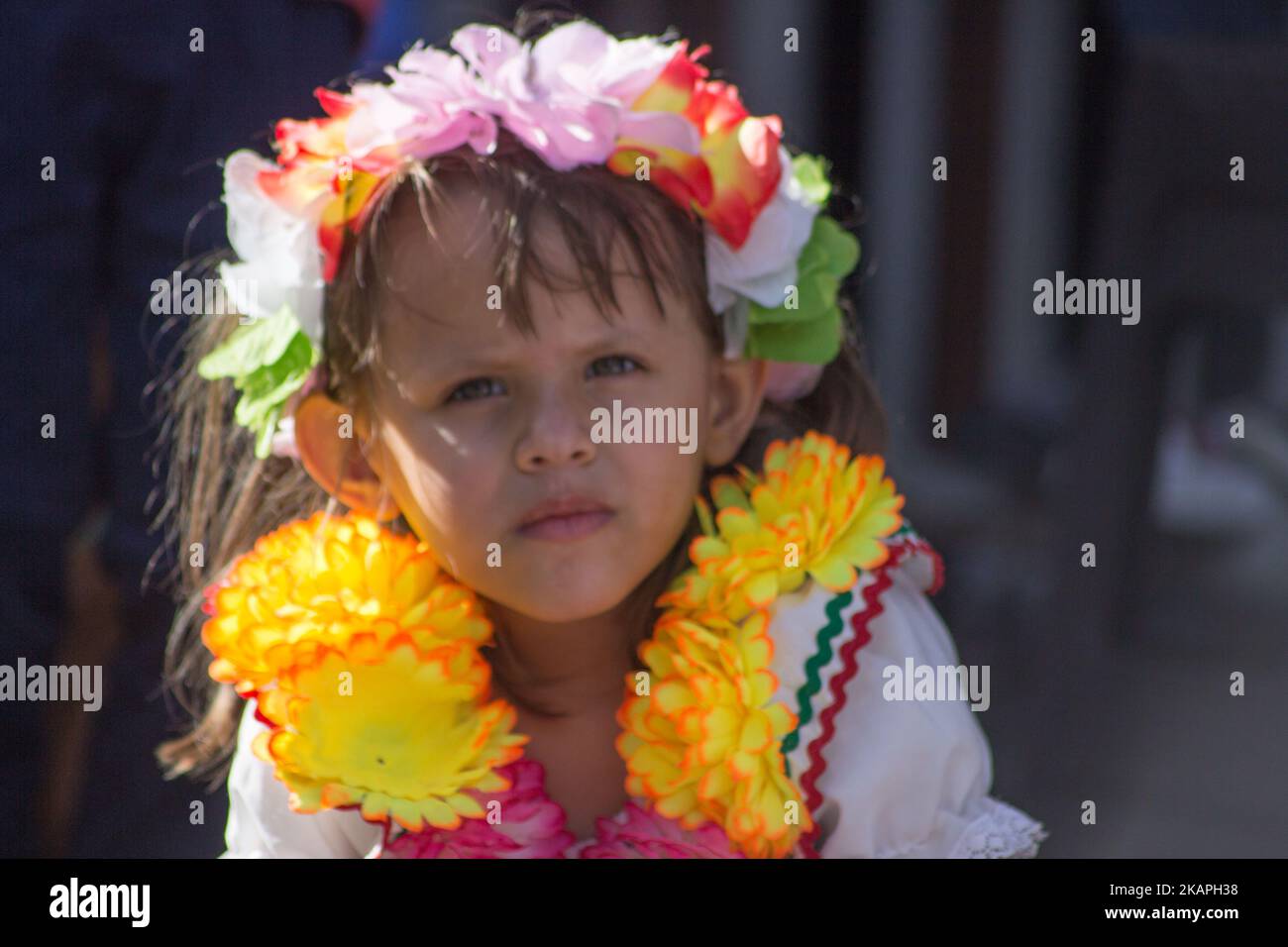 A child in the parade of silleteros, Medellin, Colombia (Photo by Daniel Garzon Herazo/NurPhoto ...