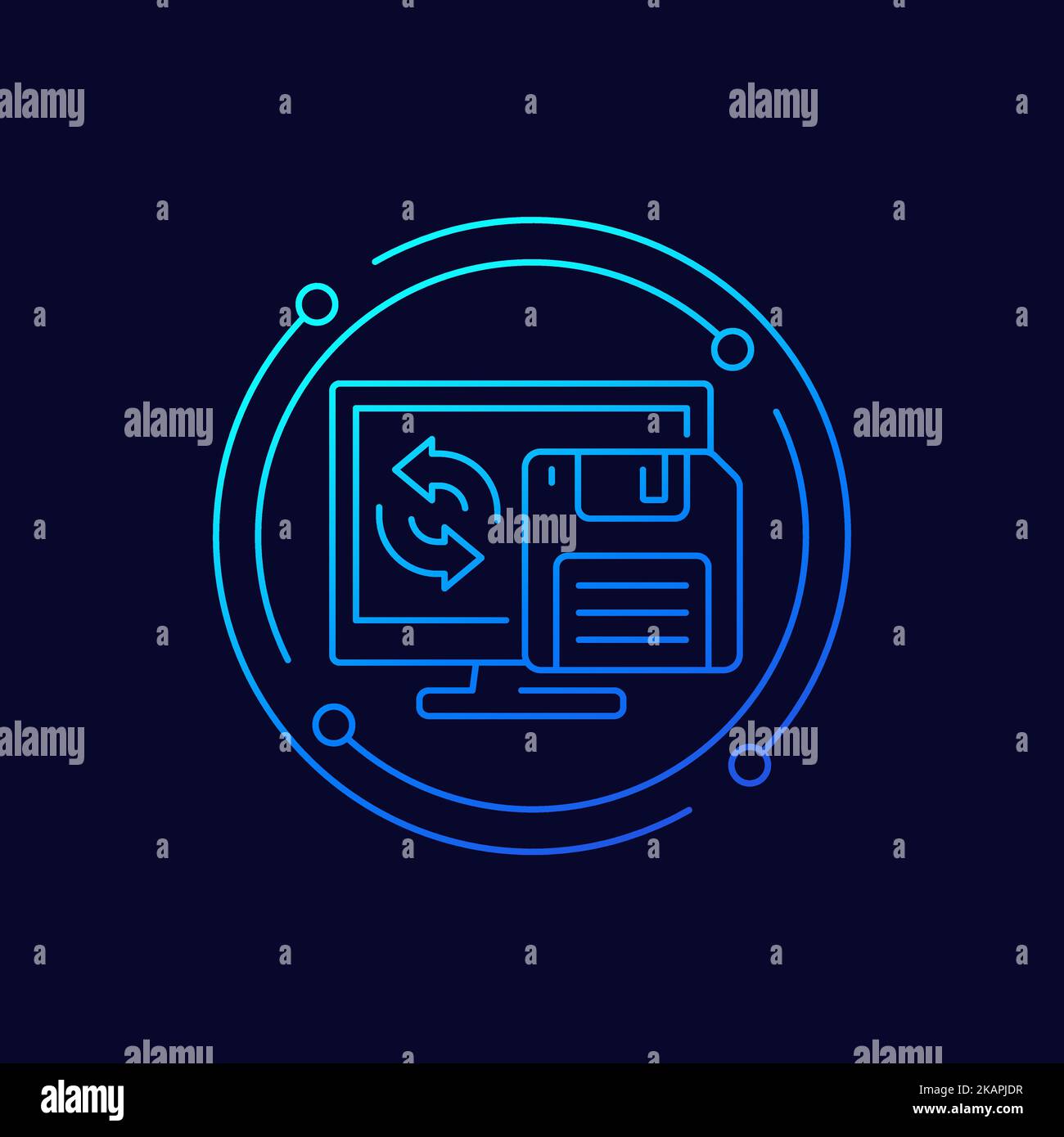 backup icon with a floppy disk, linear design Stock Vector Image & Art ...