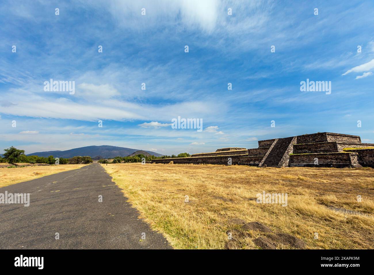 Beautiful architecture of Teotihuacan pyramids in Mexico. Landscape ...