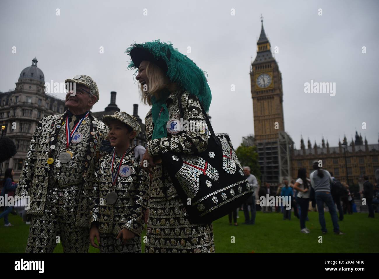 Pearly King, Queen and Prince are gathered at Parliament Square to hear ...